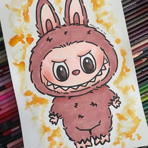 Labubu Original Fan-art Pen Drawing . Uk A4 Size . Lafufu . Signed ...