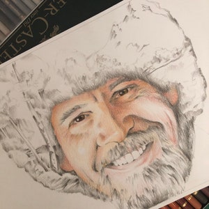 Bob Ross Pencil Drawing . A4 Original Fan-art - Etsy