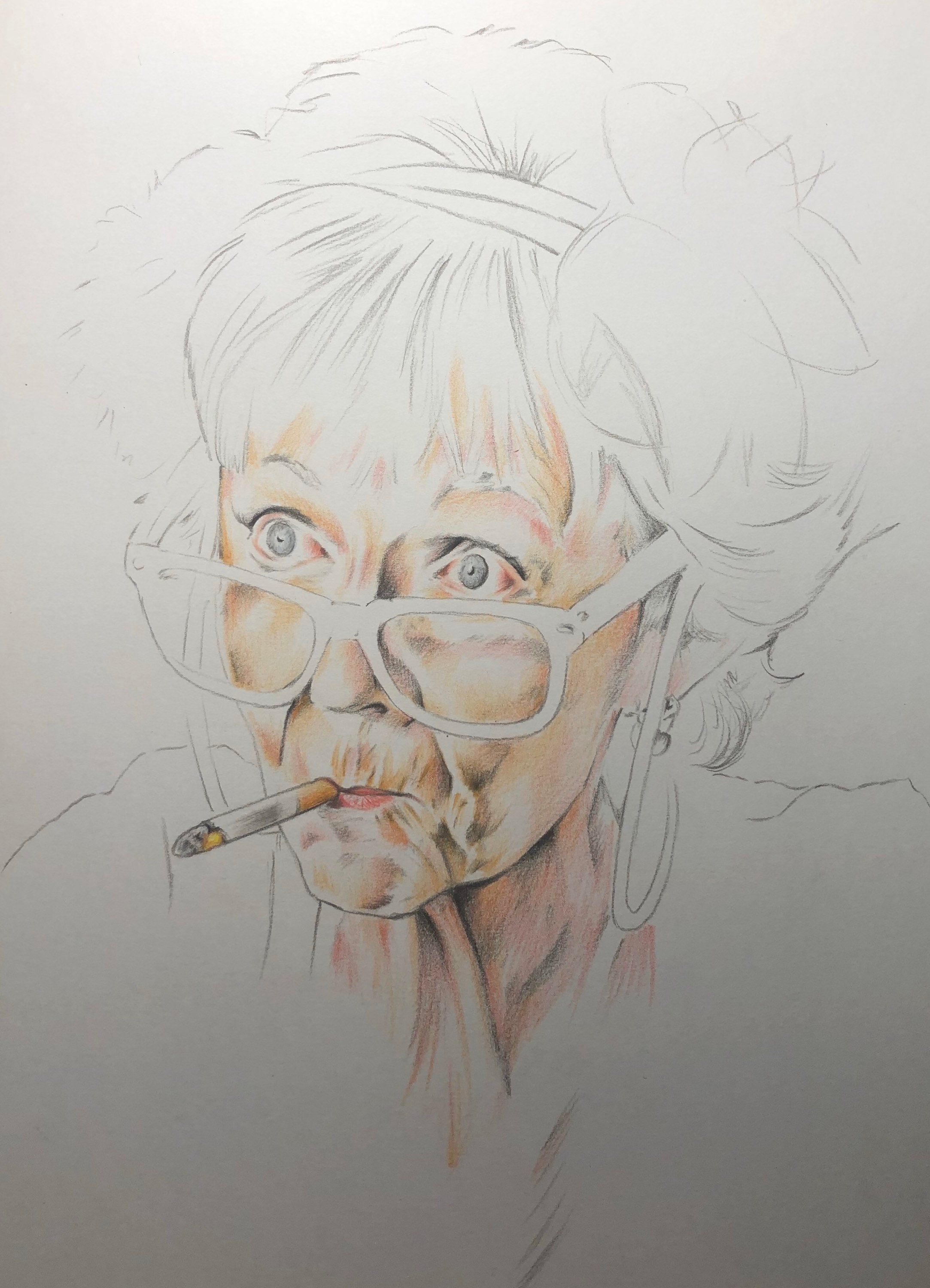 Madge Benidorm Original Pencil Drawing .fan-art A4 . Sheila - Etsy UK