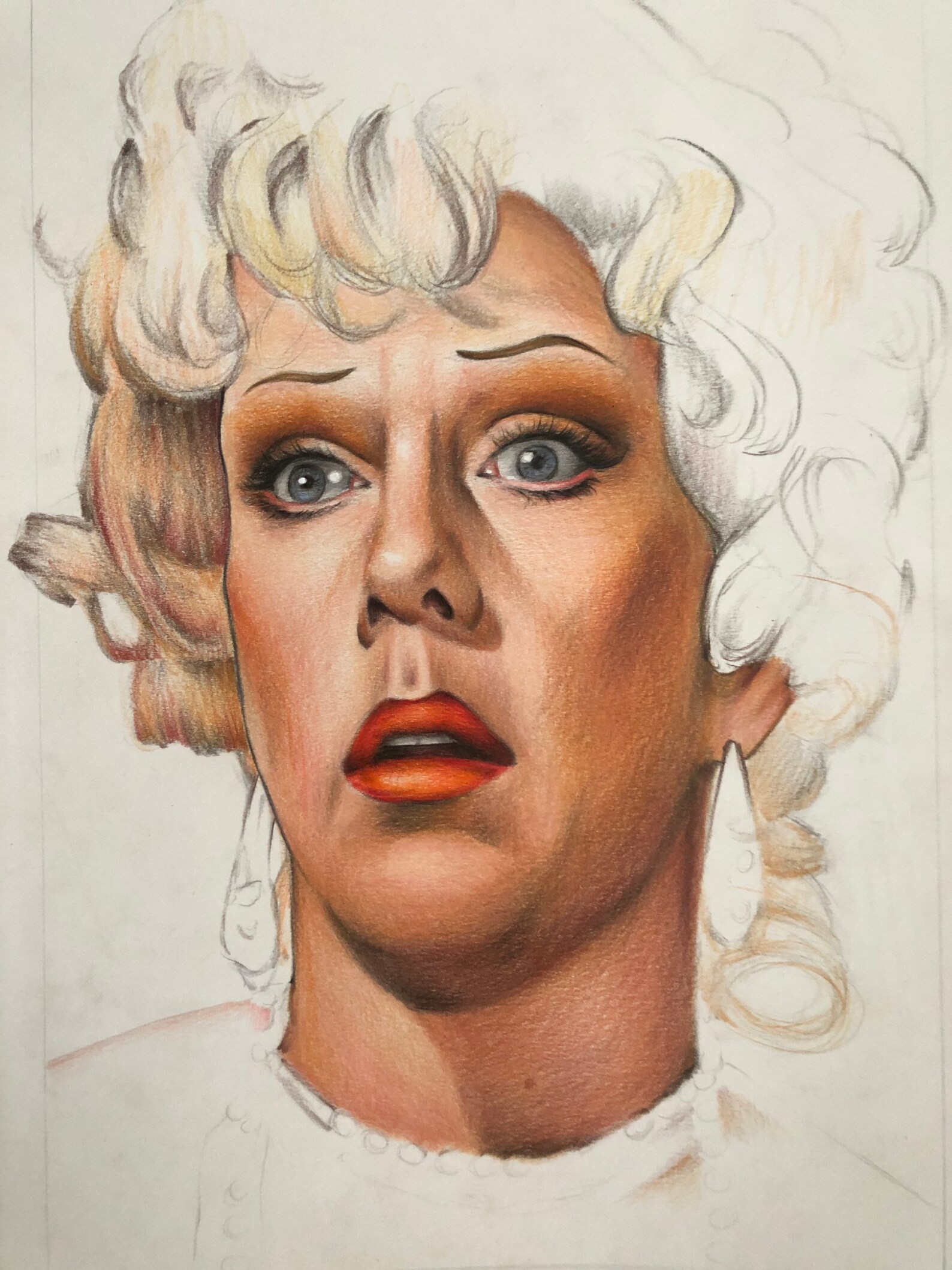 Miss Hannigan .. Annie.. Original Pencil Drawing Fan-art Carol Burnett ...