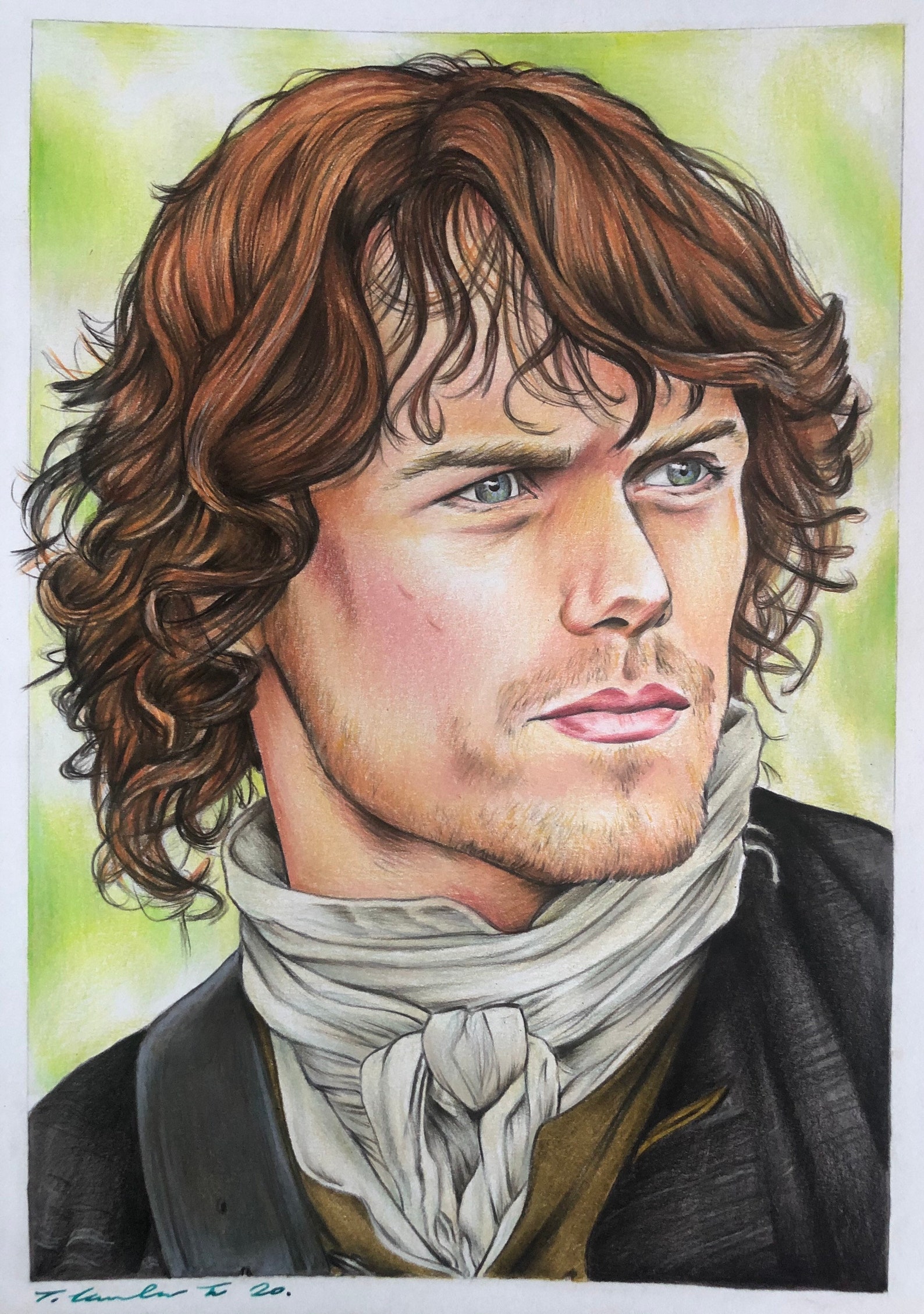 Jamie Outlander Original Pencil Drawing .fan-art A4. James - Etsy