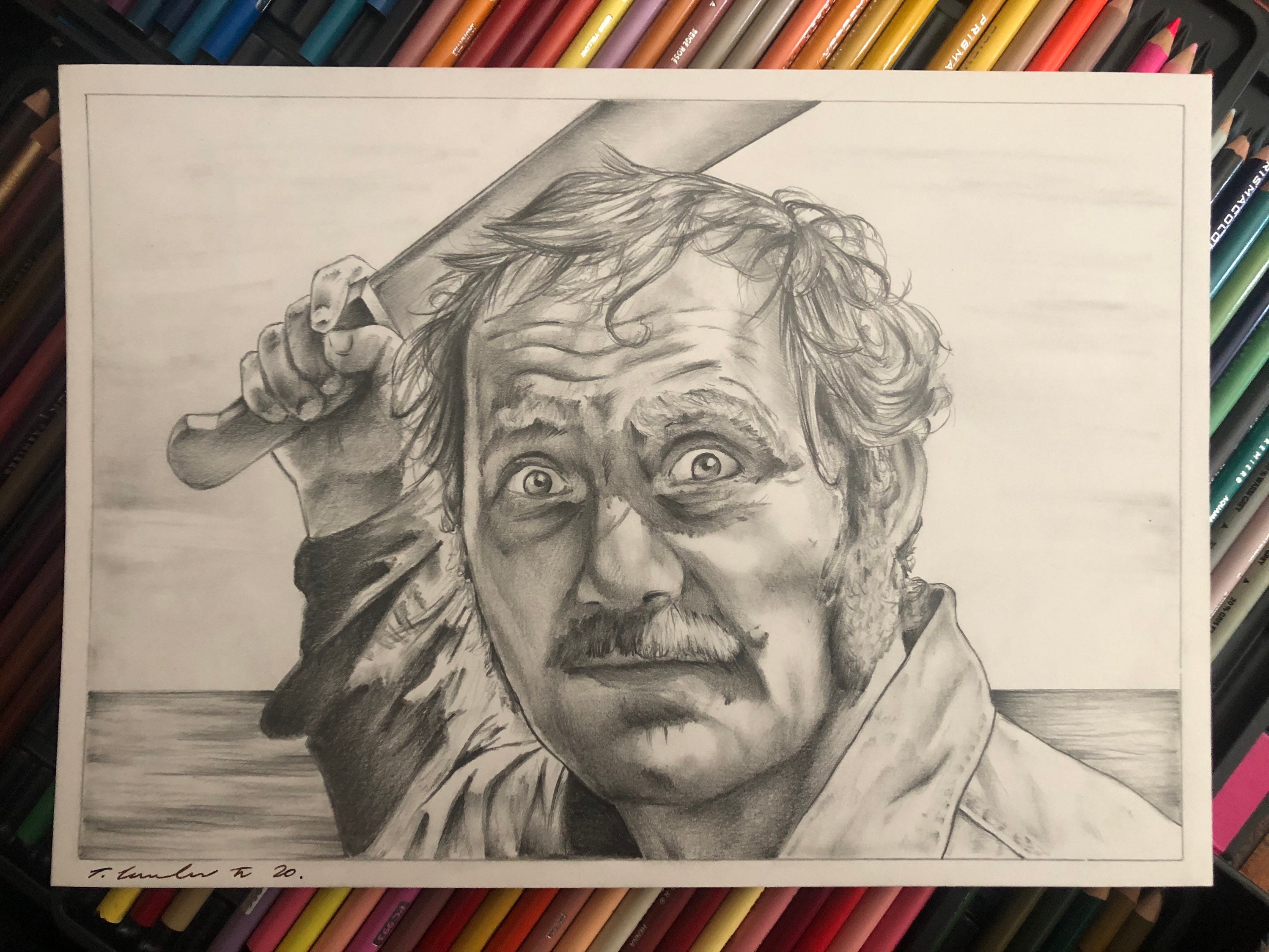 Quint Jaws Original Pencil Fan-art . A4 . Robert Shaw | Etsy