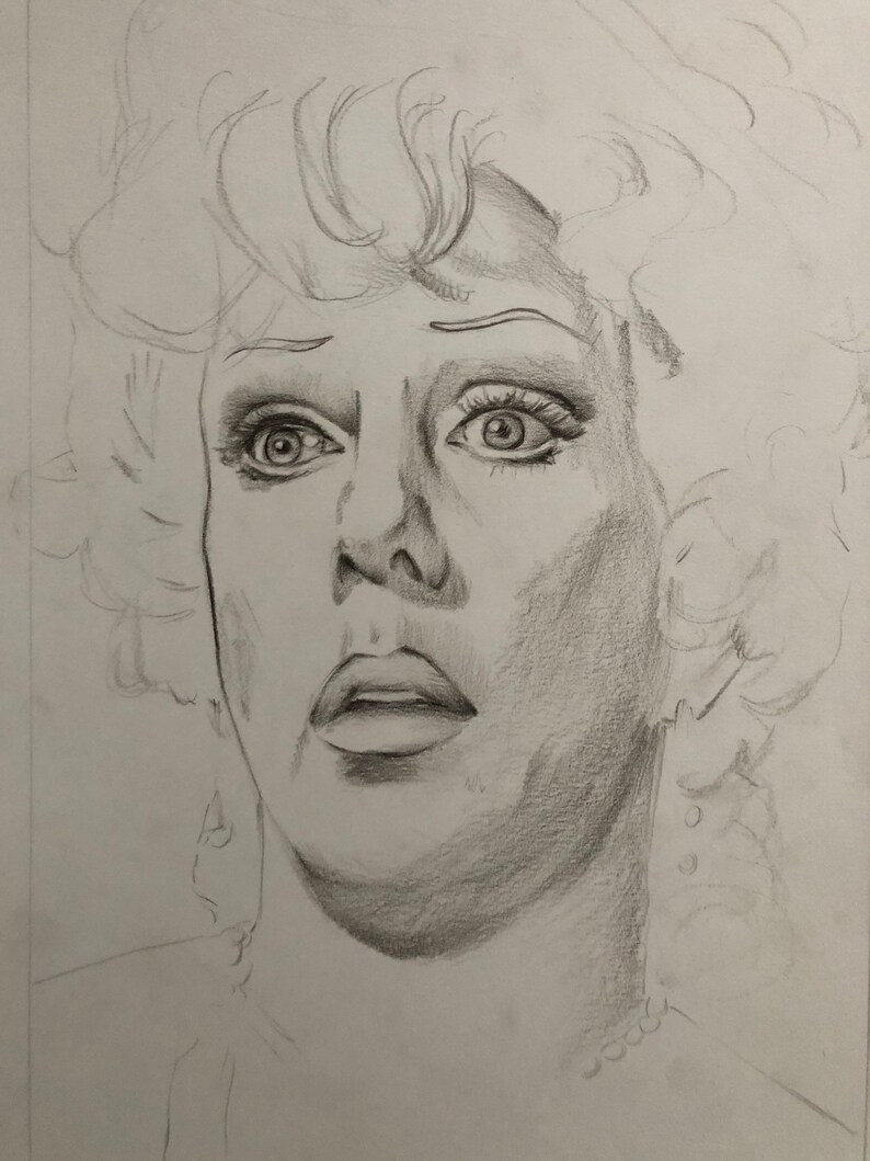 Miss Hannigan .. Annie.. Original Pencil Drawing Fan-art Carol Burnett ...