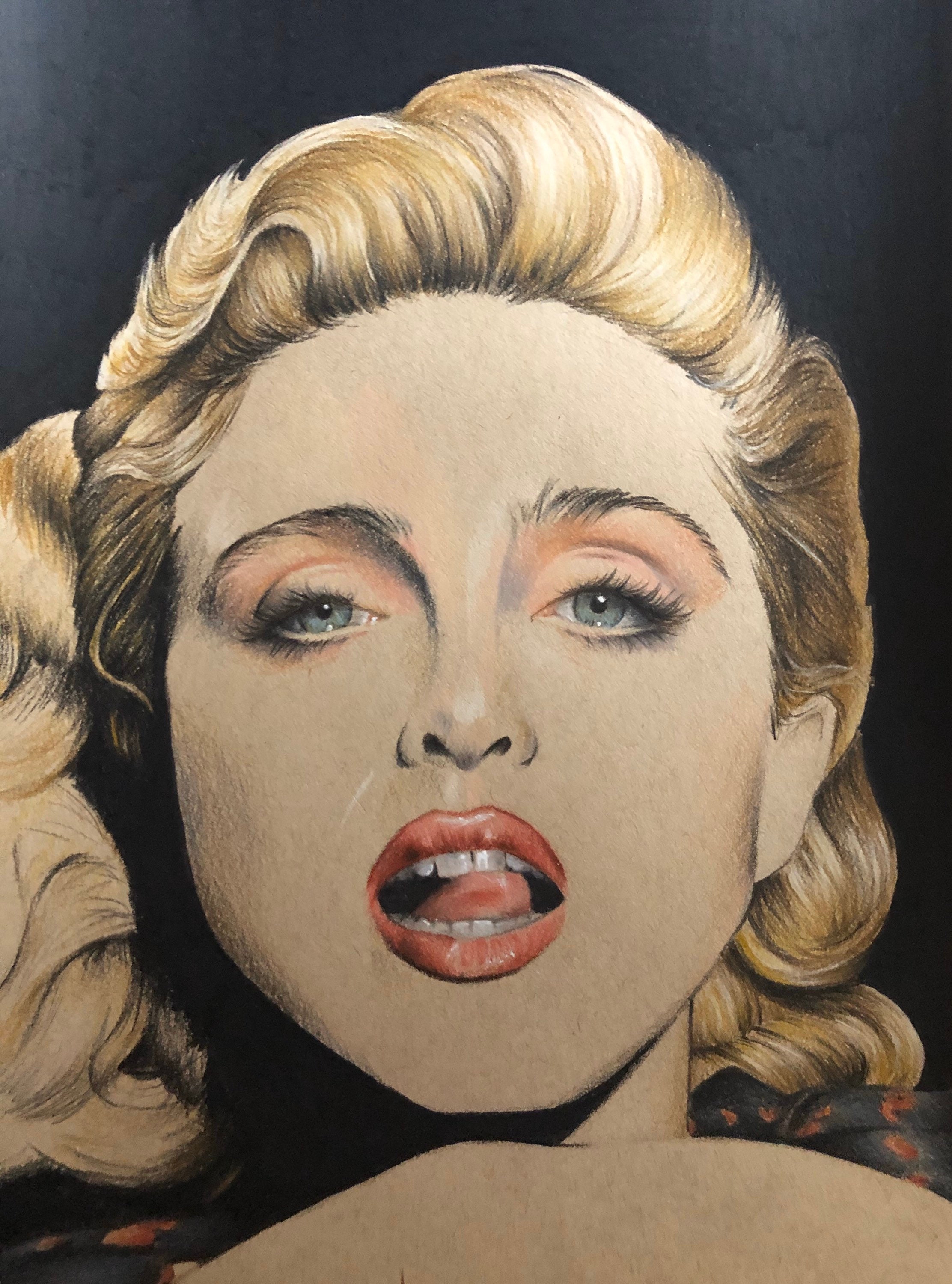 Madonna Original Pencil Drawing A4 Fan-art . Live to Tell 80s | Etsy