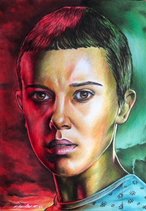 Eleven Stranger Things 4 Original Pencil Drawing .fan-art A4. - Etsy