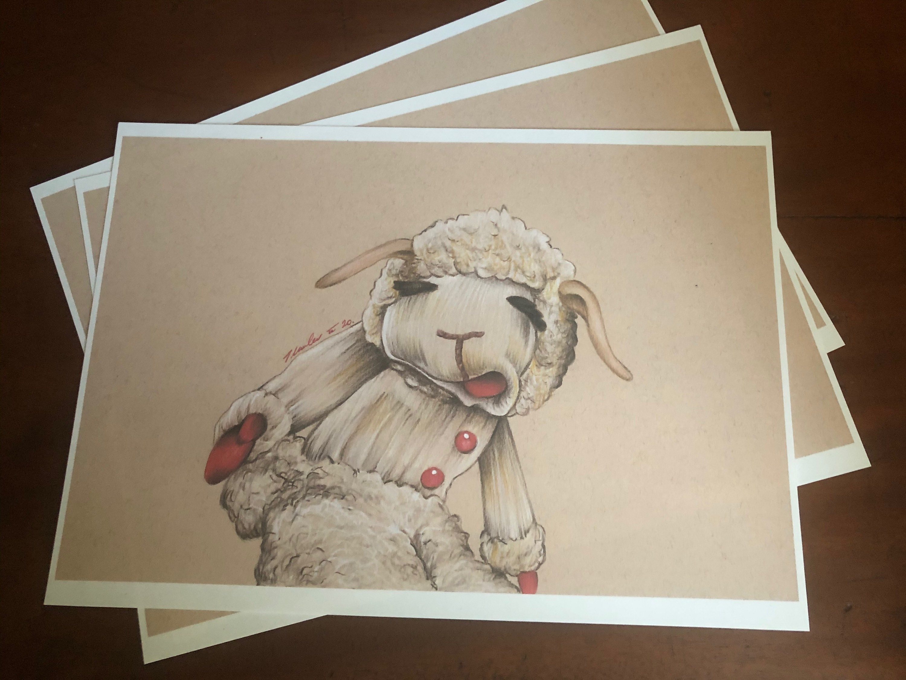PRINT ... Lamb Chop ... Signed Fan-art A4. - Etsy UK
