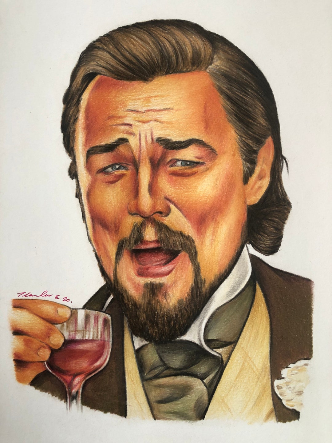 Leonardo Dicaprio Original Pencil Drawing . A4 Fan-art Django Unchained ...