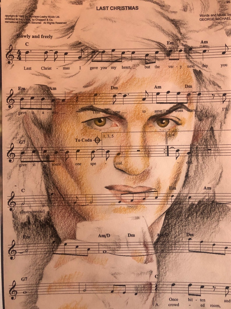 George Michael Original Pencil Drawing .fan-art A4. Wham Last - Etsy ...