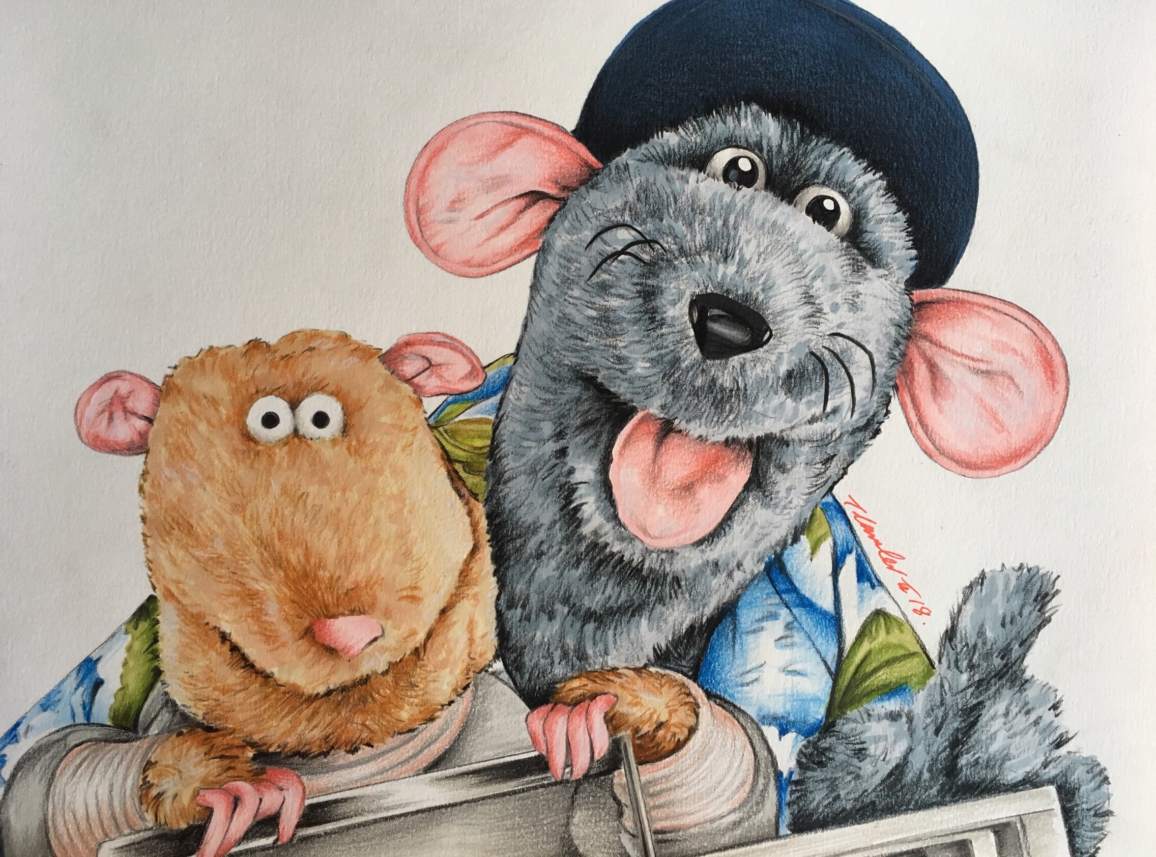 Roland Rat & Kevin the Gerbil original drawing fan-art A4. | Etsy