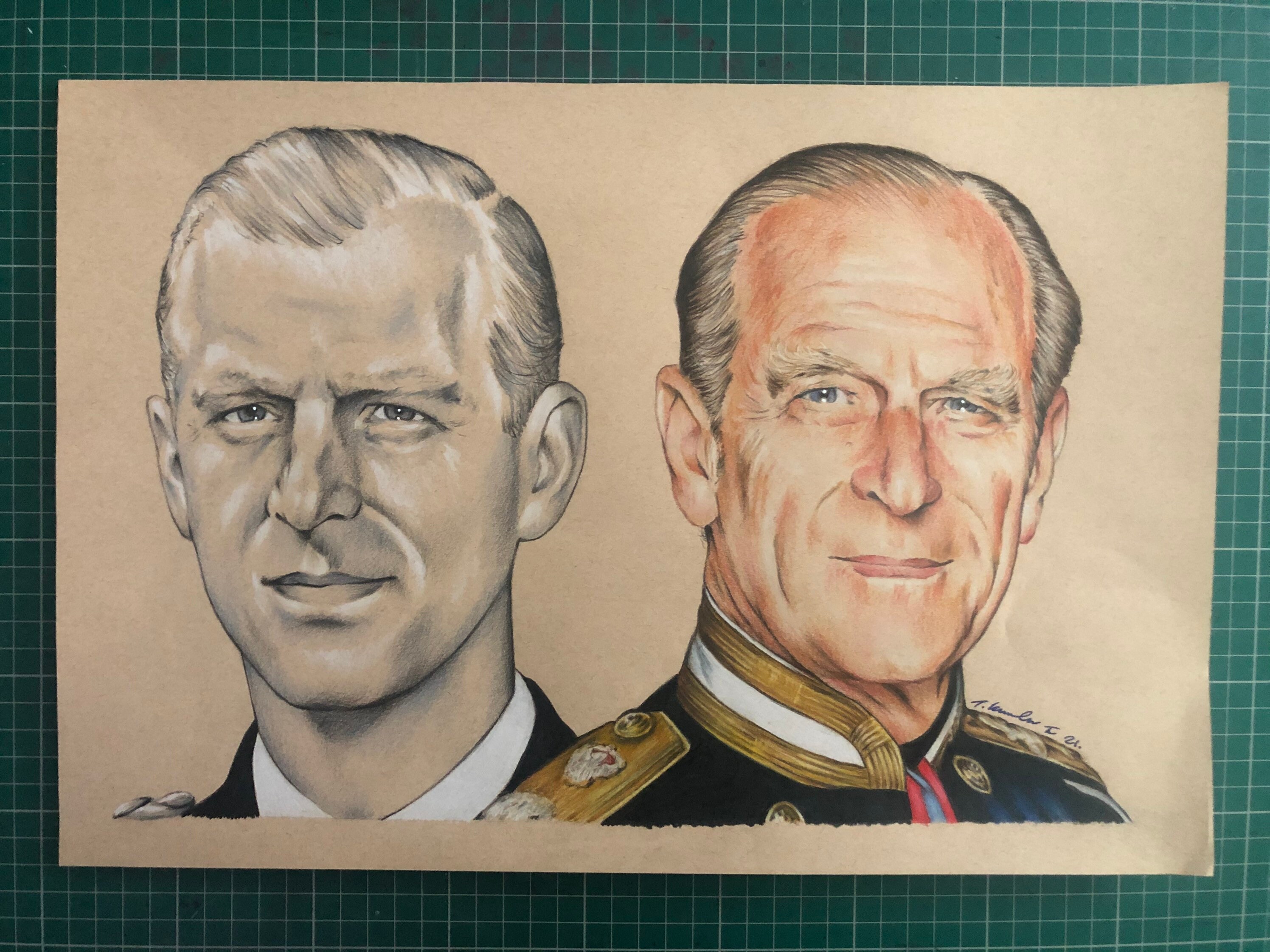 Prince Philip Original Pencil Drawing .fan-art the Duke of Edinburgh ...
