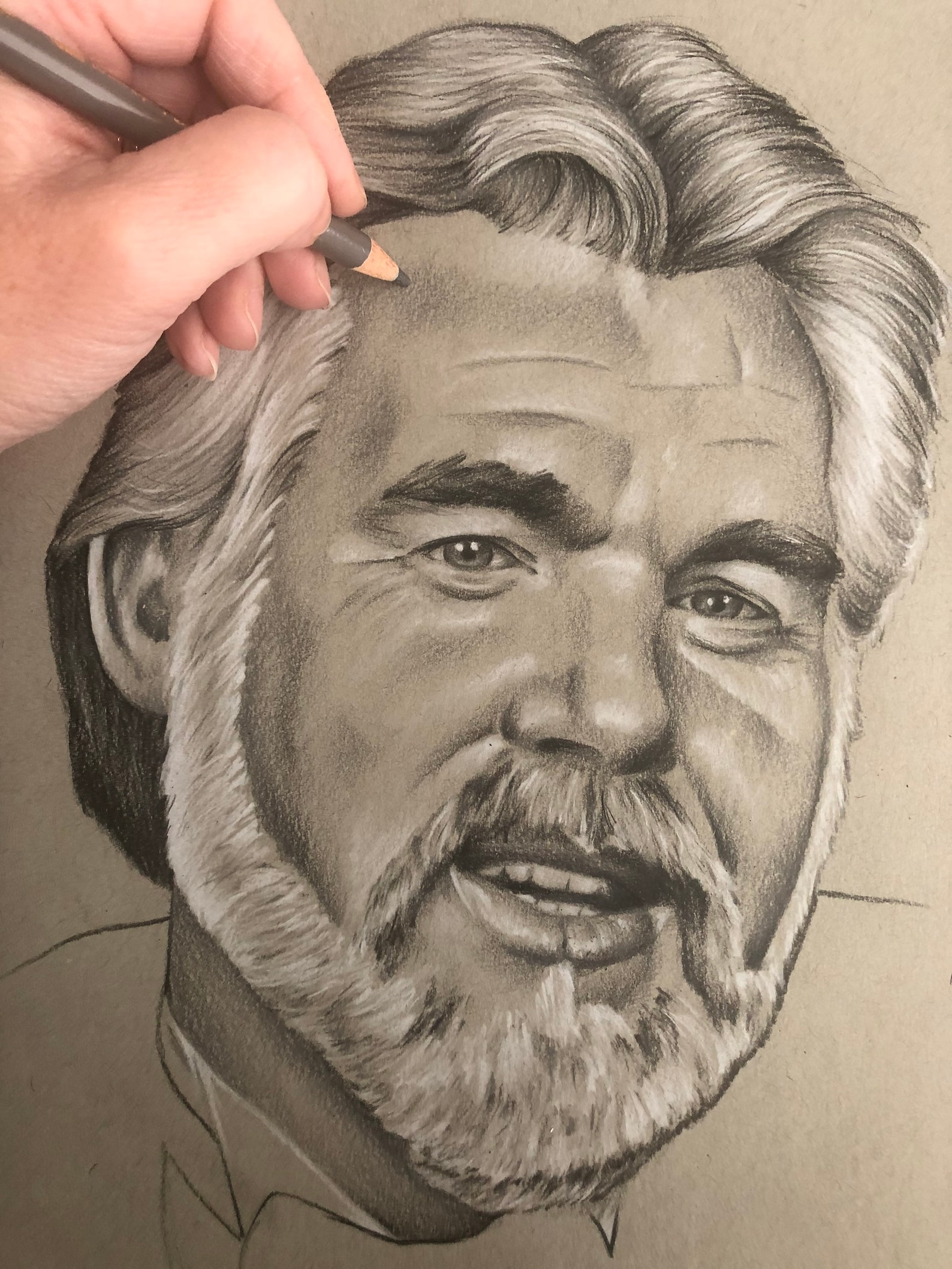 Kenny Rogers Original Pencil Drawing. Fan Art A4. | Etsy