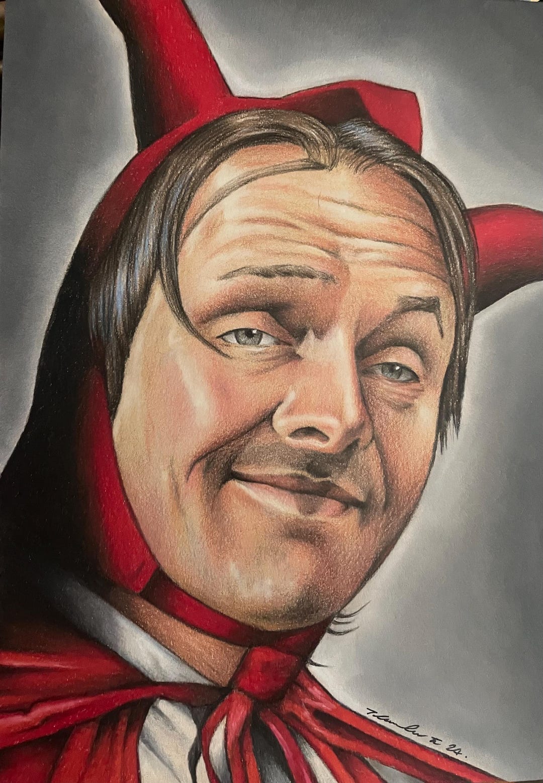 Rik Mayall Original Pencil Drawing Fan-art . Uk A4 Size . Bottom, Trick ...