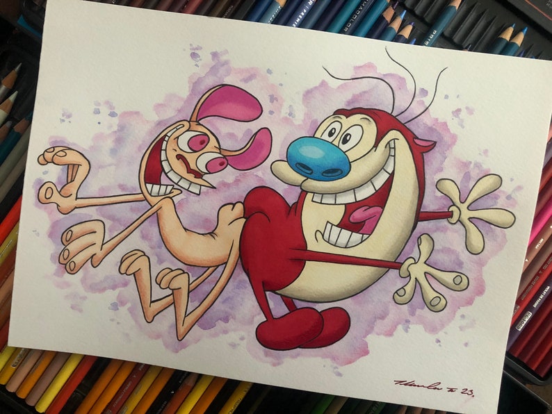 The Ren & Stimpy Show Drawing / Painting . Original Fan-art A4 - Etsy