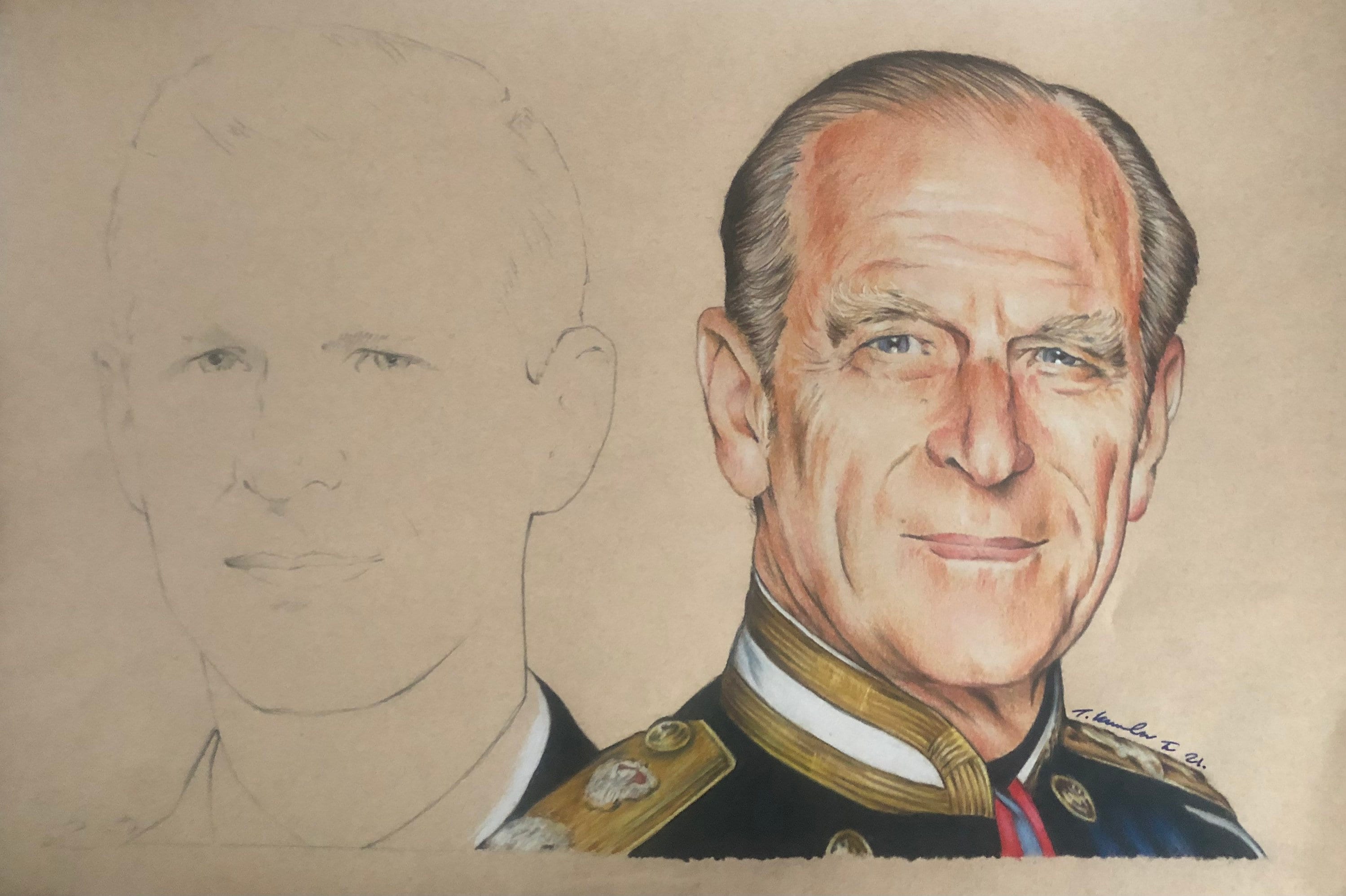 Prince Philip Original Pencil Drawing .fan-art the Duke of - Etsy UK