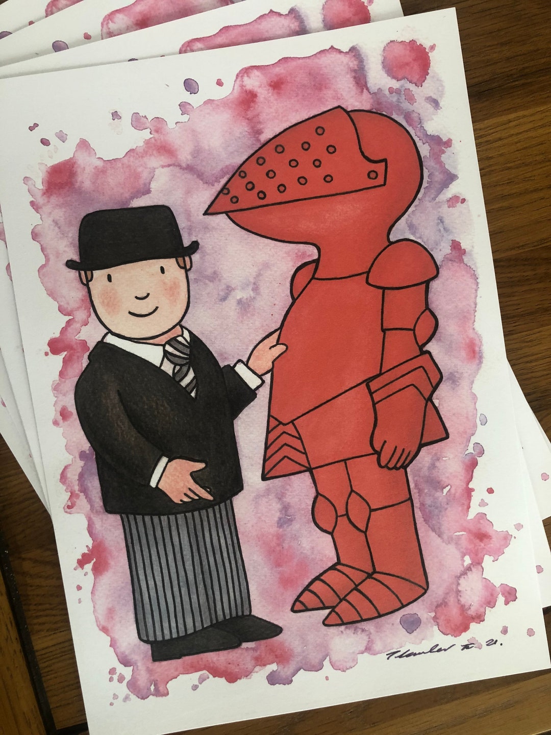 PRINT .. Mr Benn .. Signed .. Fan-art . A4 the Red Knight - Etsy UK