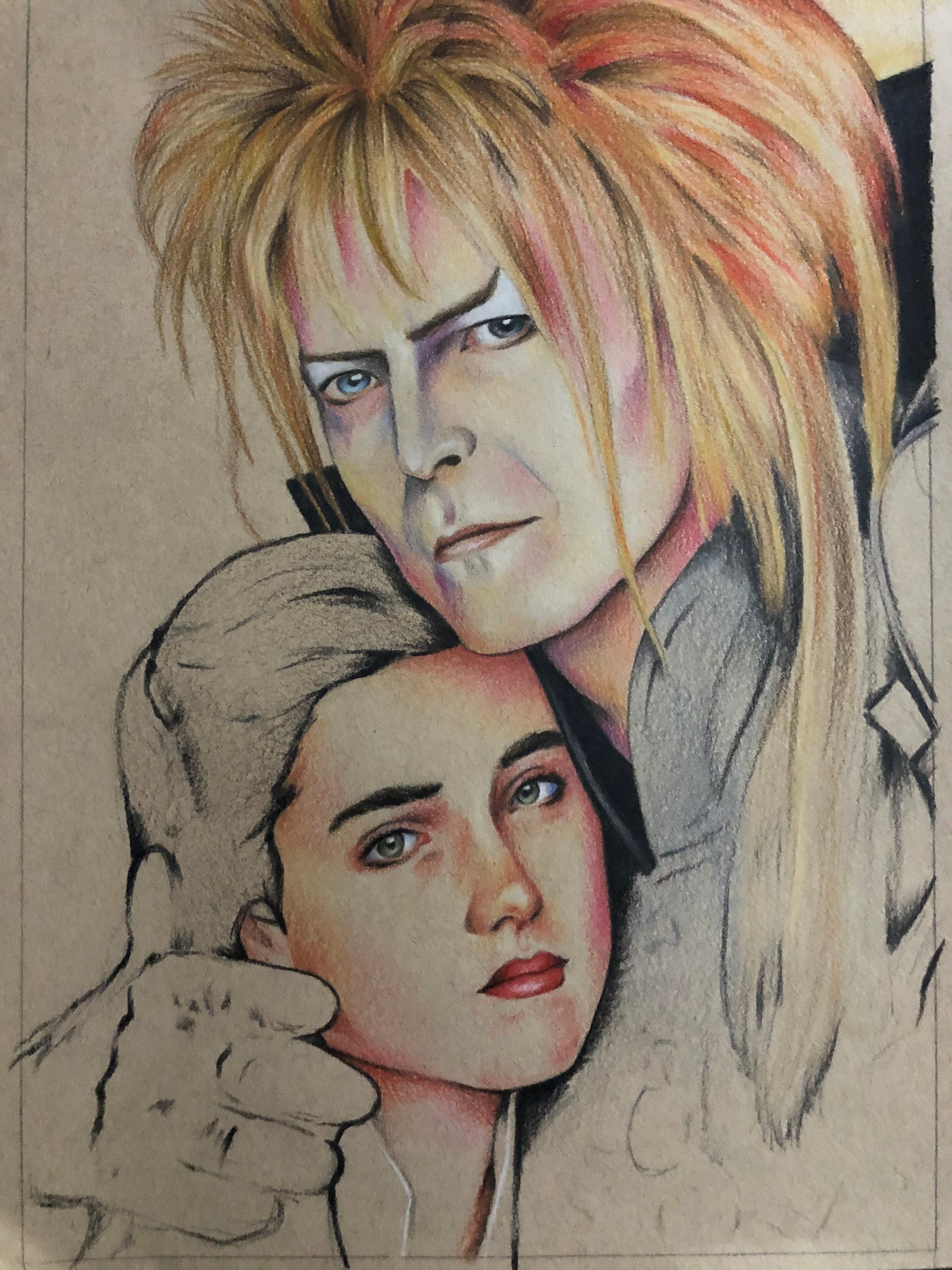 Labyrinth Original Pencil Drawing .fan-art A4. David Bowie & | Etsy
