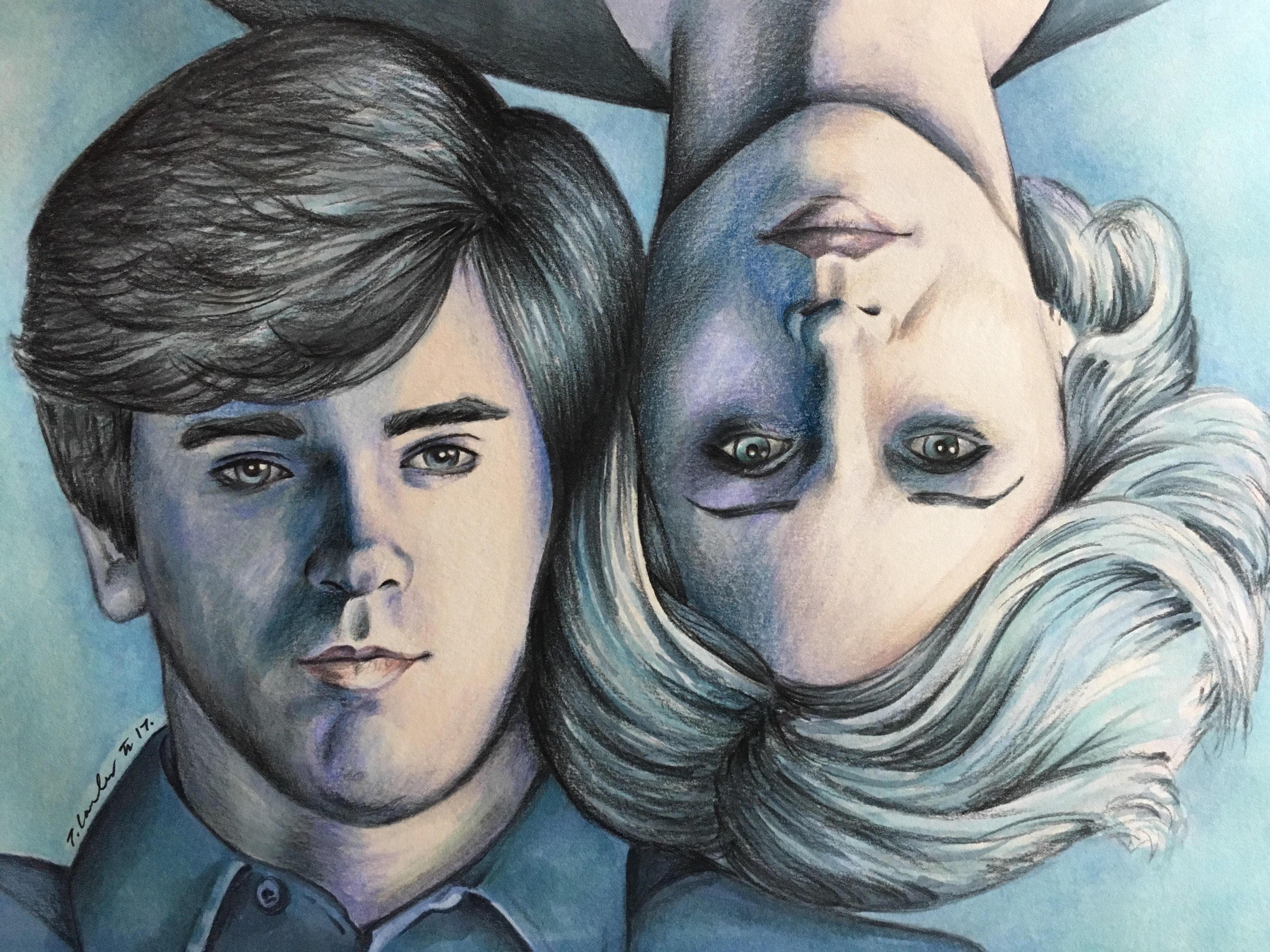 Bates Motel Original drawing. Fan-ART A4 Vera Farmiga Freddie | Etsy