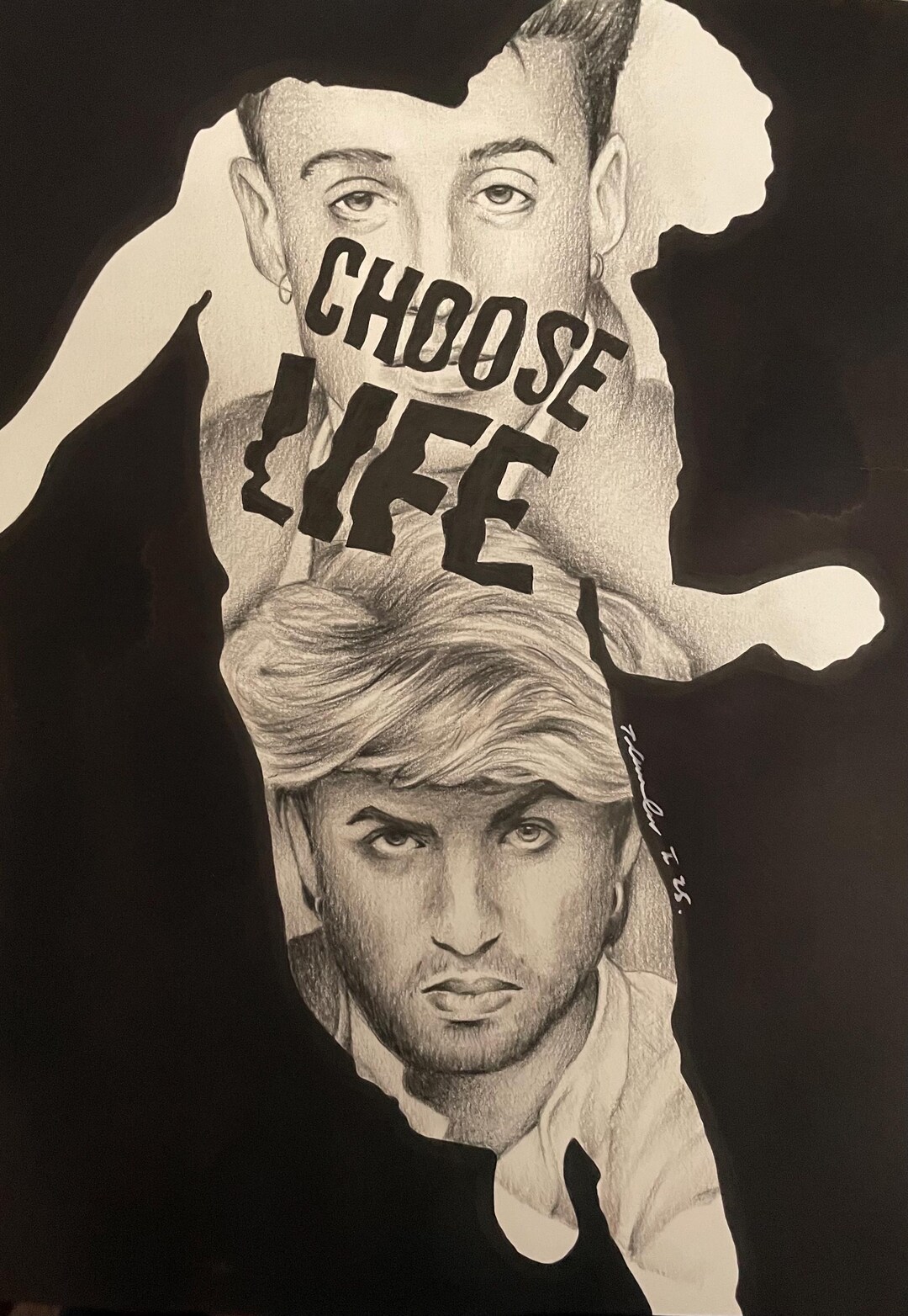 Wham George Michael Fan-art Original Pencil Drawing . Uk A4 Size ...