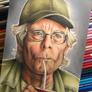 Stephen King Original Pencil Drawing . A4 Fan-art . IT - Etsy