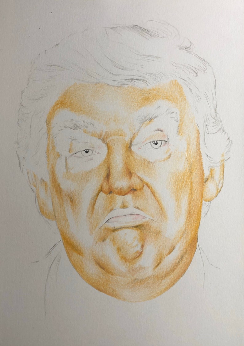 Donald Trump Original Pencil Drawing. A4 Fan-art. USA - Etsy