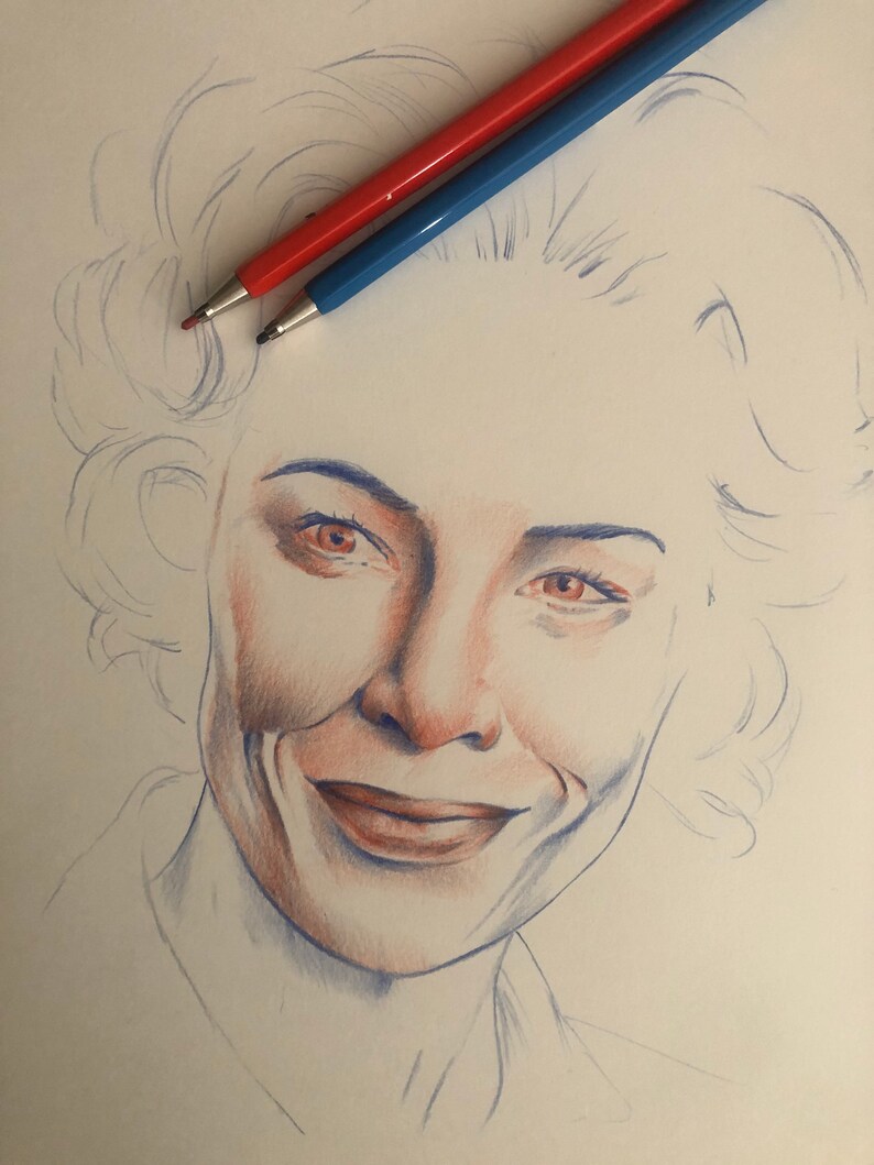 Cate Blanchett Original Pencil Drawing Fan-art A4. Mrs America - Etsy