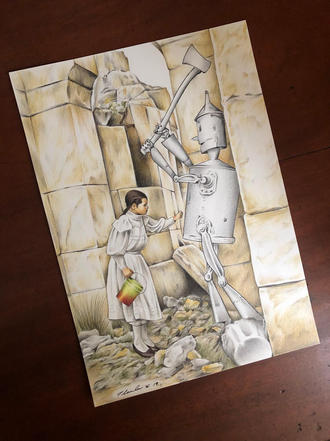 Return to Oz Original Pencil Drawing .fan-art A4 . Dorothy & Tin Man - Etsy