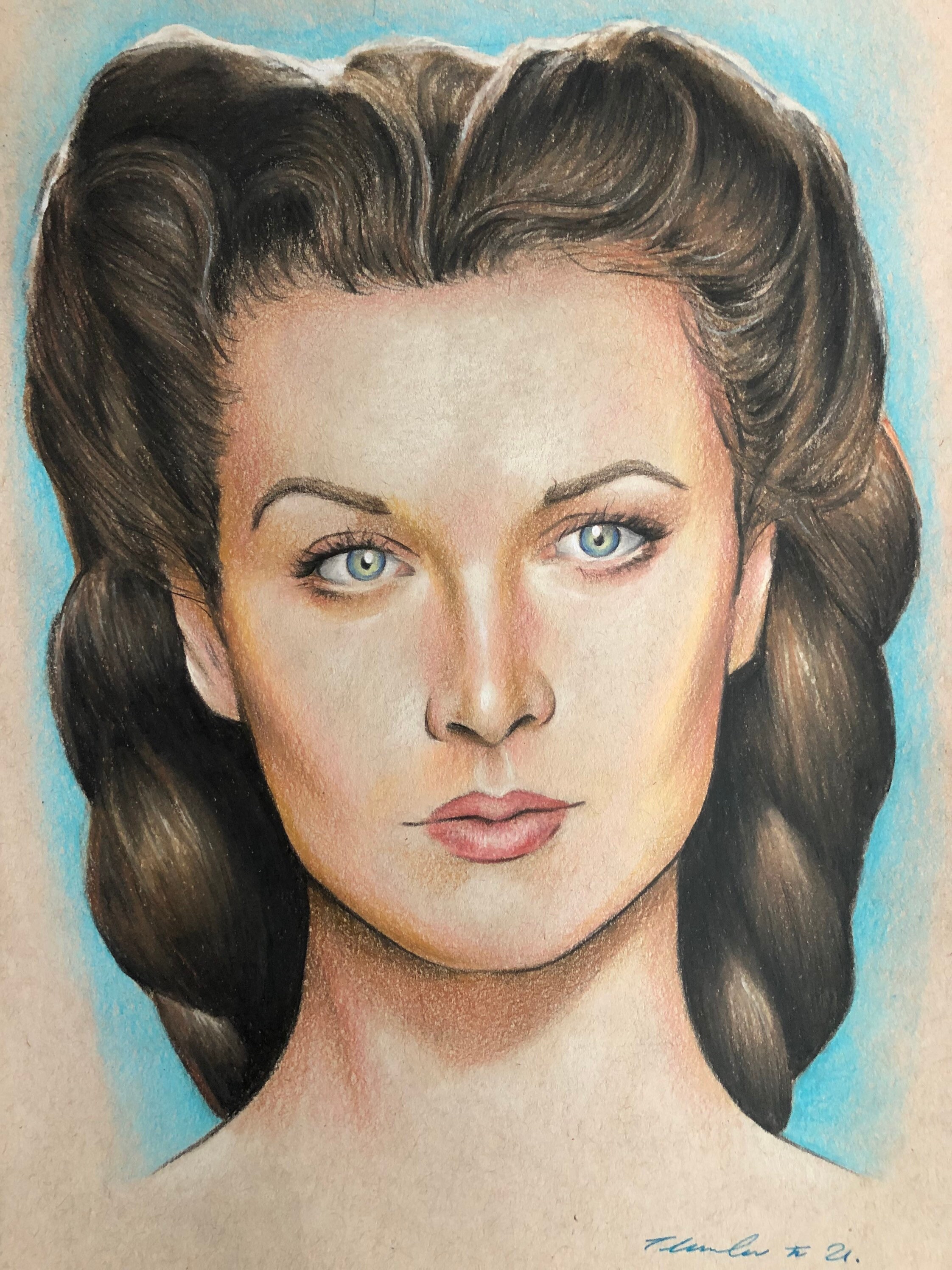 Vivien Leigh Original Pencil Drawing .fan-art A4. Scarlet O’hara Gone ...