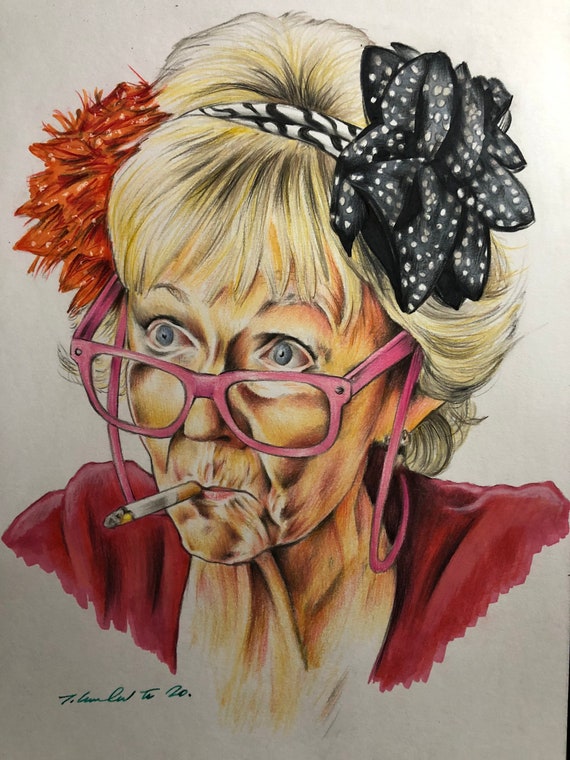 Madge Benidorm Original Pencil Drawing .fan-art A4 . Sheila - Etsy UK