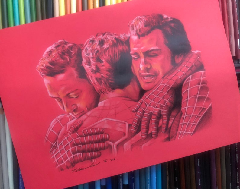 Spider-man Hug Original Pencil Drawing .fan-art A4. No Way - Etsy