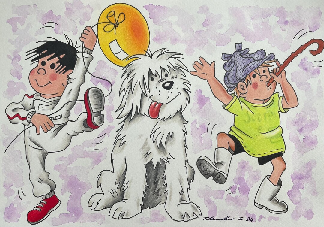 The Perishers Original Fan-art Drawing .uk A4 Size . Retro 1970s Uk Tv ...