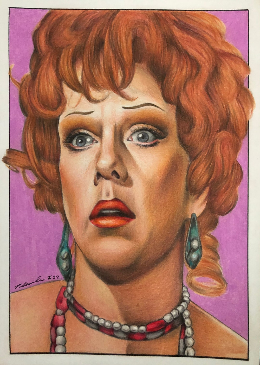 Miss Hannigan .. Annie.. Original Pencil Drawing Fan-art Carol Burnett ...