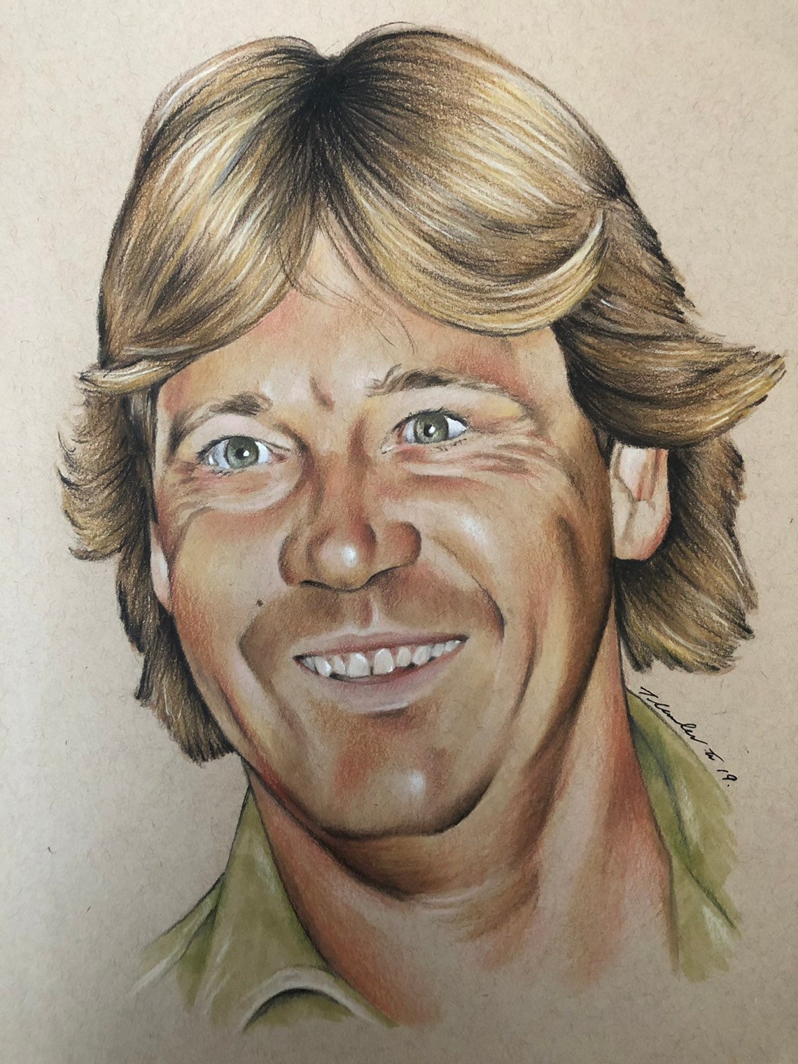 Steve Irwin Original Pencil Drawing .fan-art A4 the Crocodile - Etsy