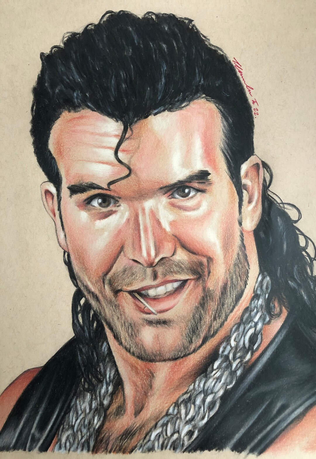 Razor Ramon Scott Hall Original Pencil Drawing .fan-art A4. - Etsy