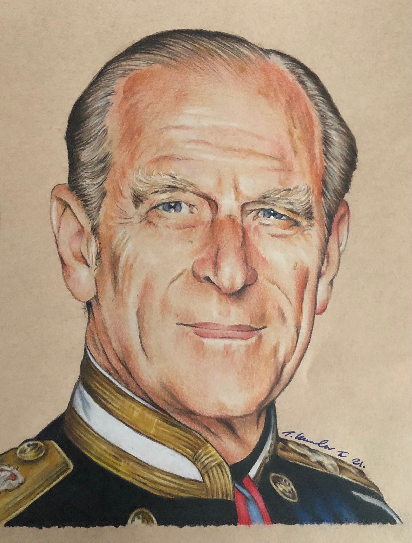 Prince Philip Original Pencil Drawing .fan-art the Duke of - Etsy UK