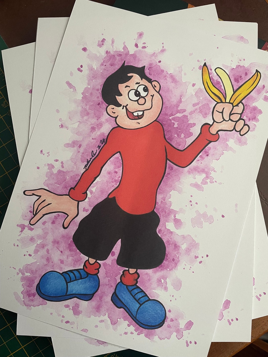PRINT .. Eric is Bananaman. Signed Fan-art A4 Size . 80s Cartoon - Etsy