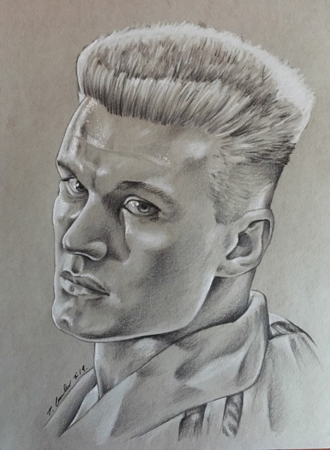 Ivan Drago original pencil drawing .A4 fan-art. Rocky 4 Dolph | Etsy