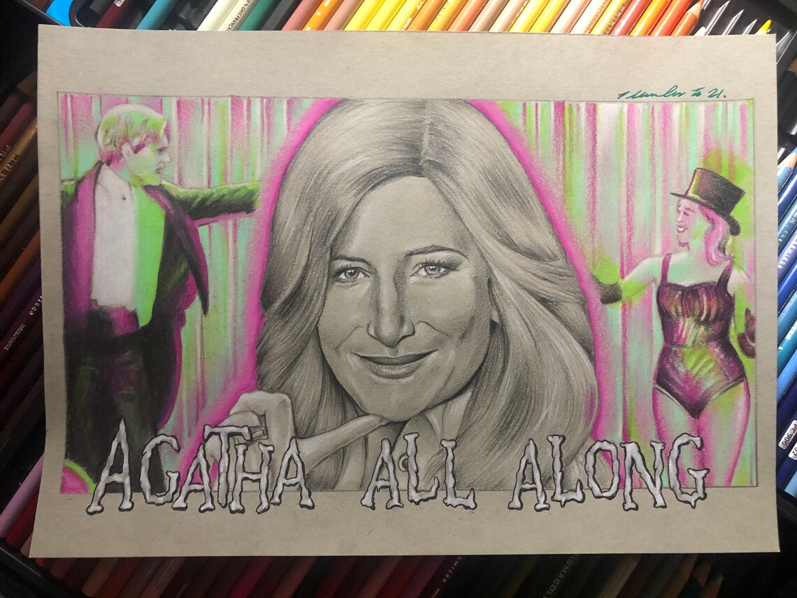 Wandavision Original Pencil Drawing .fan-art A4 . Agatha All | Etsy