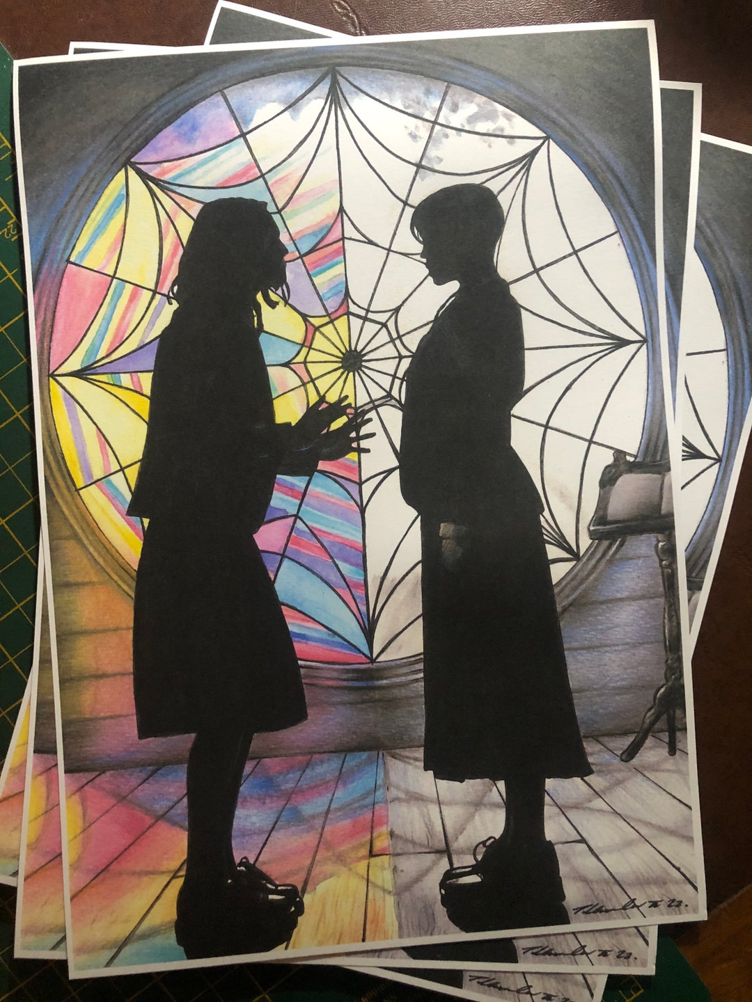 PRINT.... Wednesday & Enid ... Original Fan-art .. . Signed Print ...