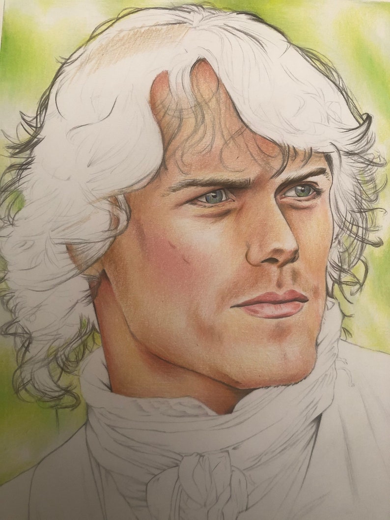 Jamie Outlander Original Pencil Drawing .fan-art A4. James - Etsy