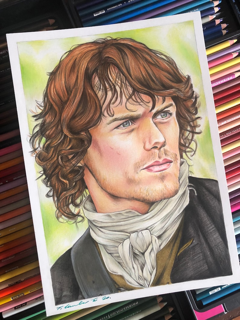 Jamie Outlander Original Pencil Drawing .fan-art A4. James - Etsy