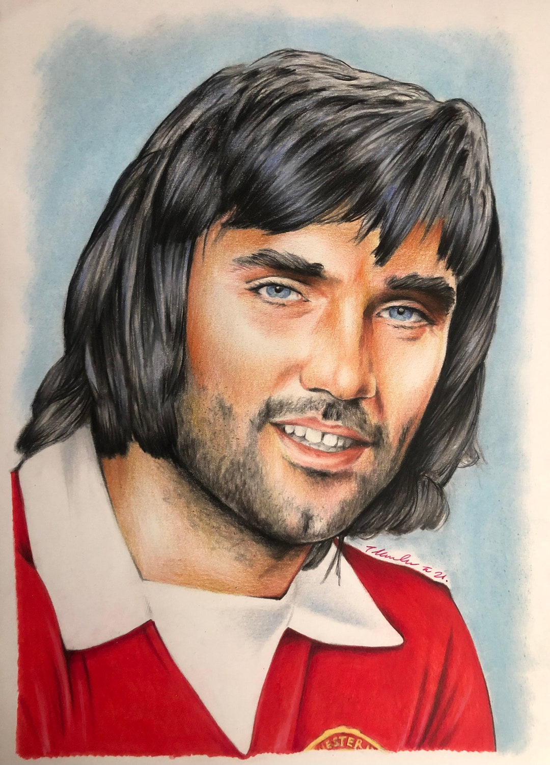 George Best Original Pencil Drawing .fan-art A4. - Etsy UK