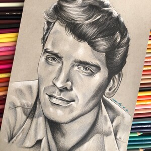Burt Lancaster Original Pencil Drawing. A4 Fan-art . New - Etsy
