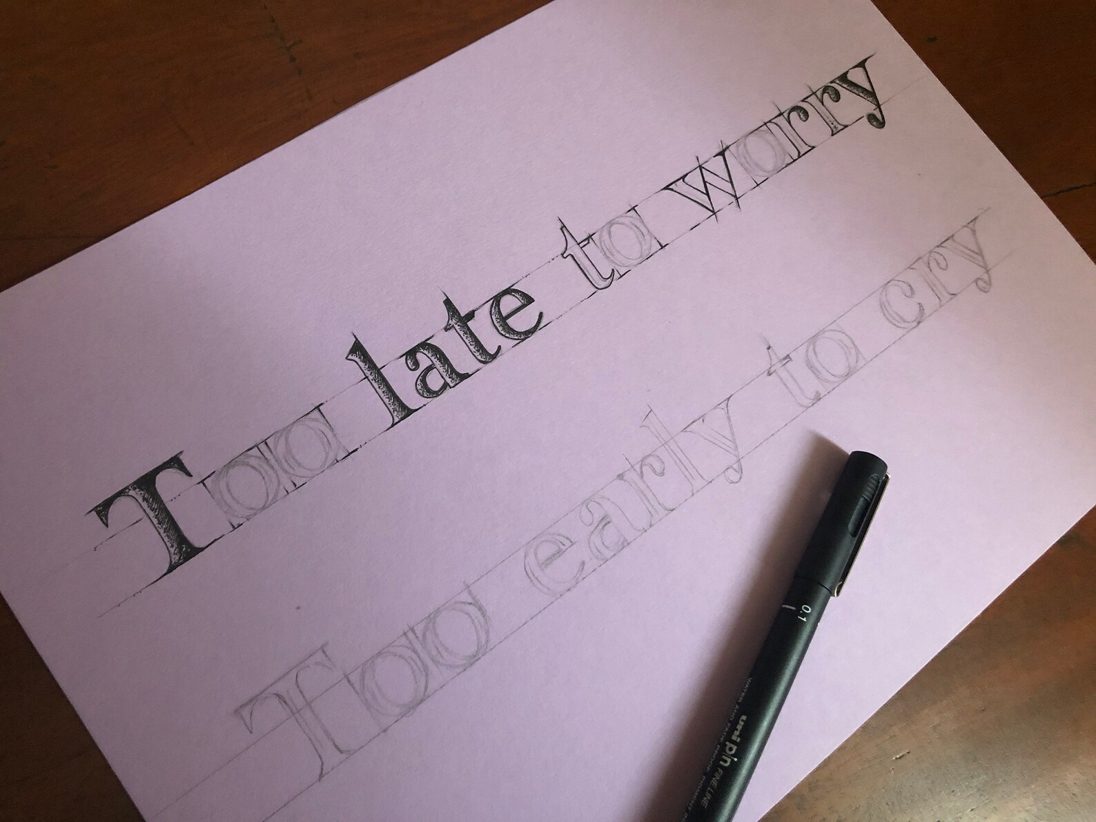 Too Late To Worry.. Too Early To Cry... original drawing | Etsy