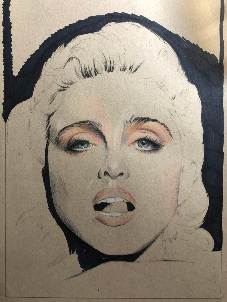 Madonna Original Pencil Drawing A4 Fan-art . Live to Tell 80s - Etsy