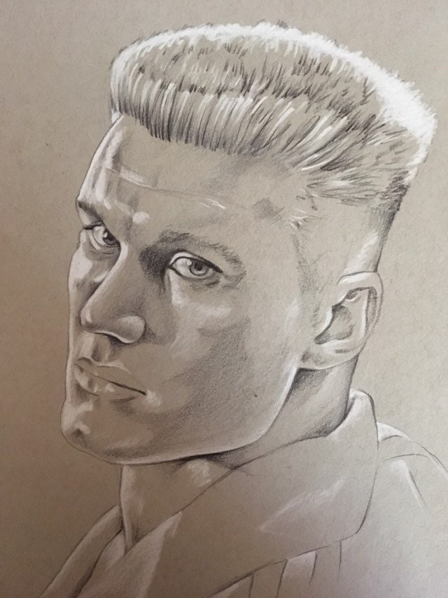 Ivan Drago original pencil drawing .A4 fan-art. Rocky 4 Dolph | Etsy
