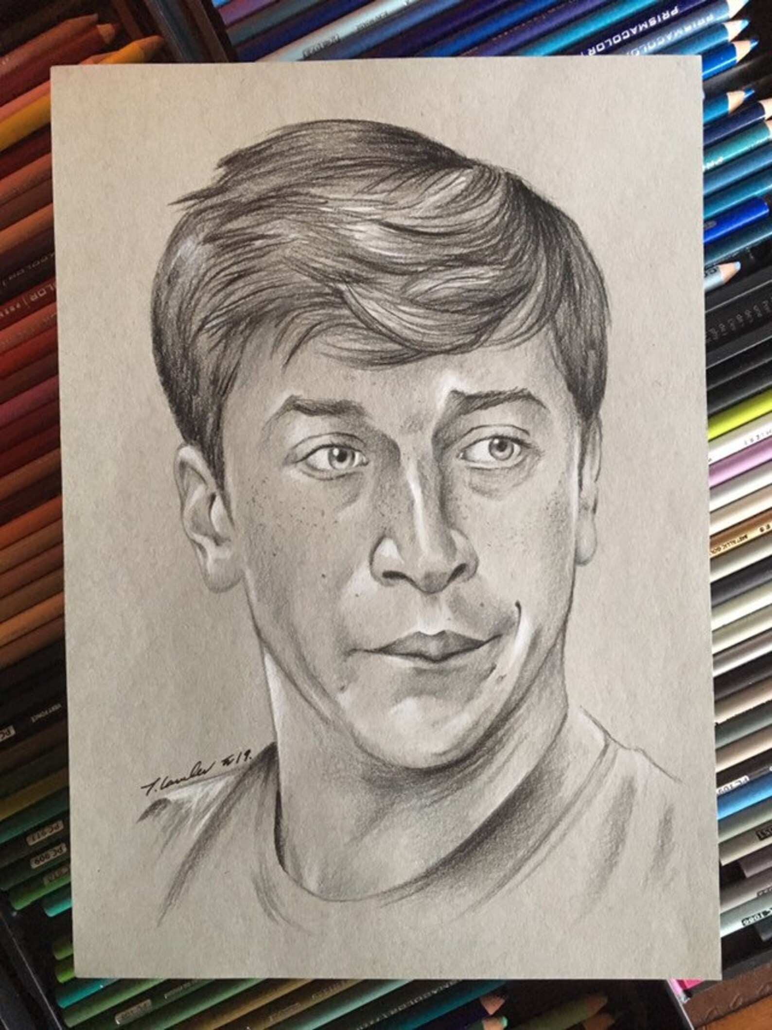 Skyler Gisondo Pencil Drawing Fan-art A4 New. Santa Clarita | Etsy
