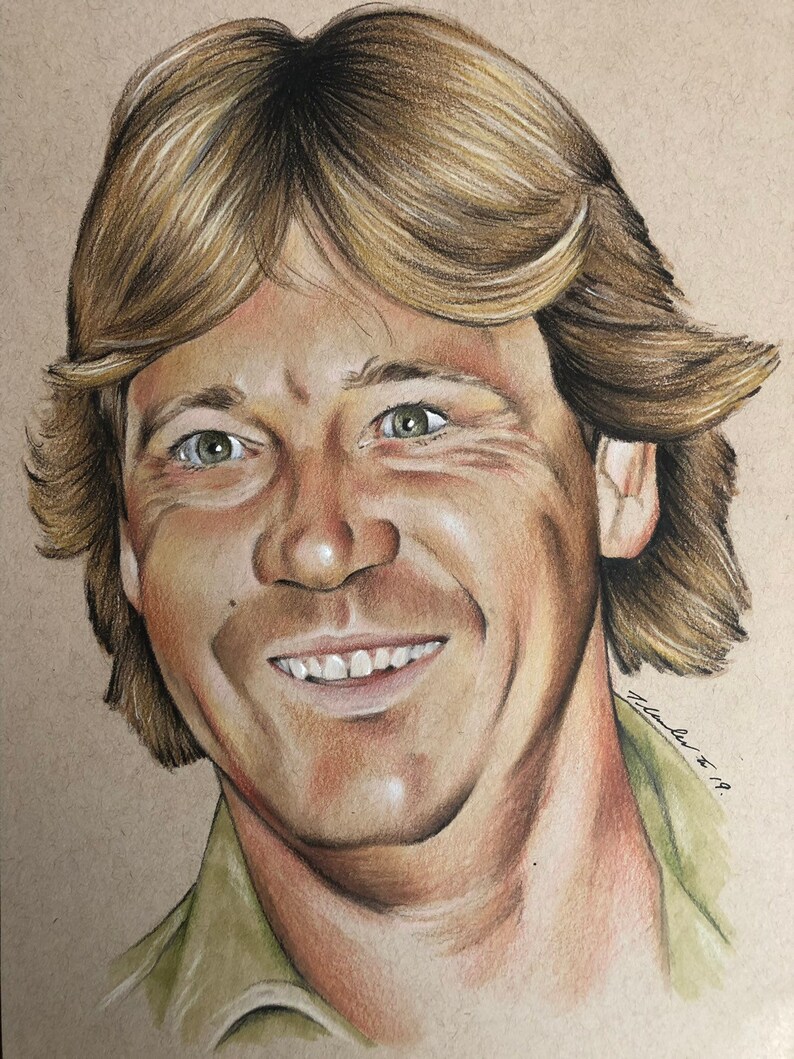 Steve Irwin Original Pencil Drawing .fan-art A4 the Crocodile - Etsy