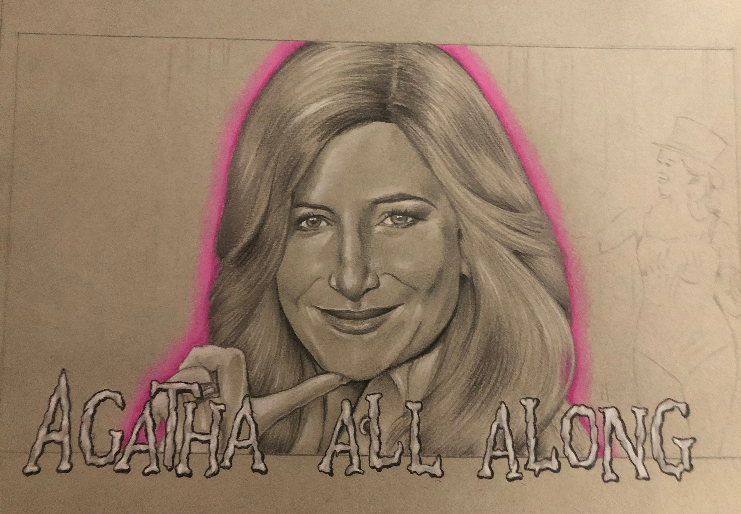 Wandavision Original Pencil Drawing .fan-art A4 . Agatha All | Etsy