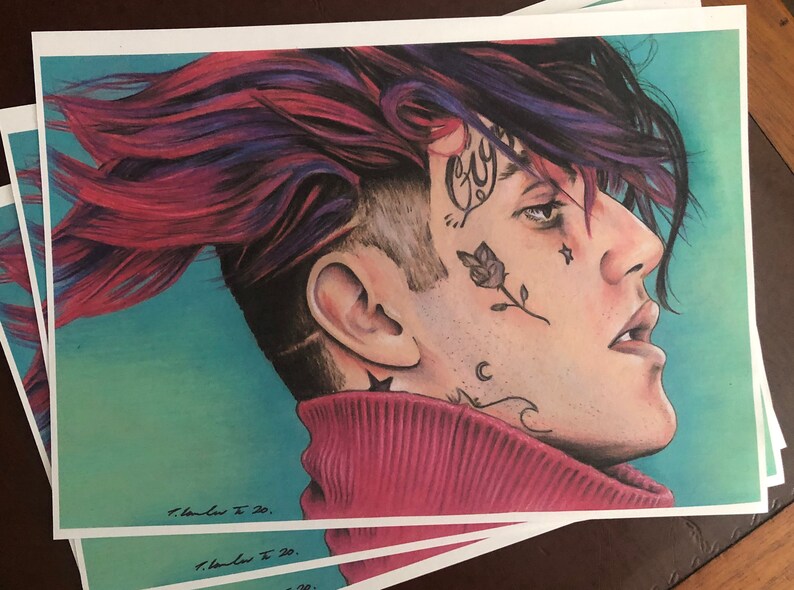 PRINT .. Lil Peep .. Signed Fan-art A4. - Etsy UK