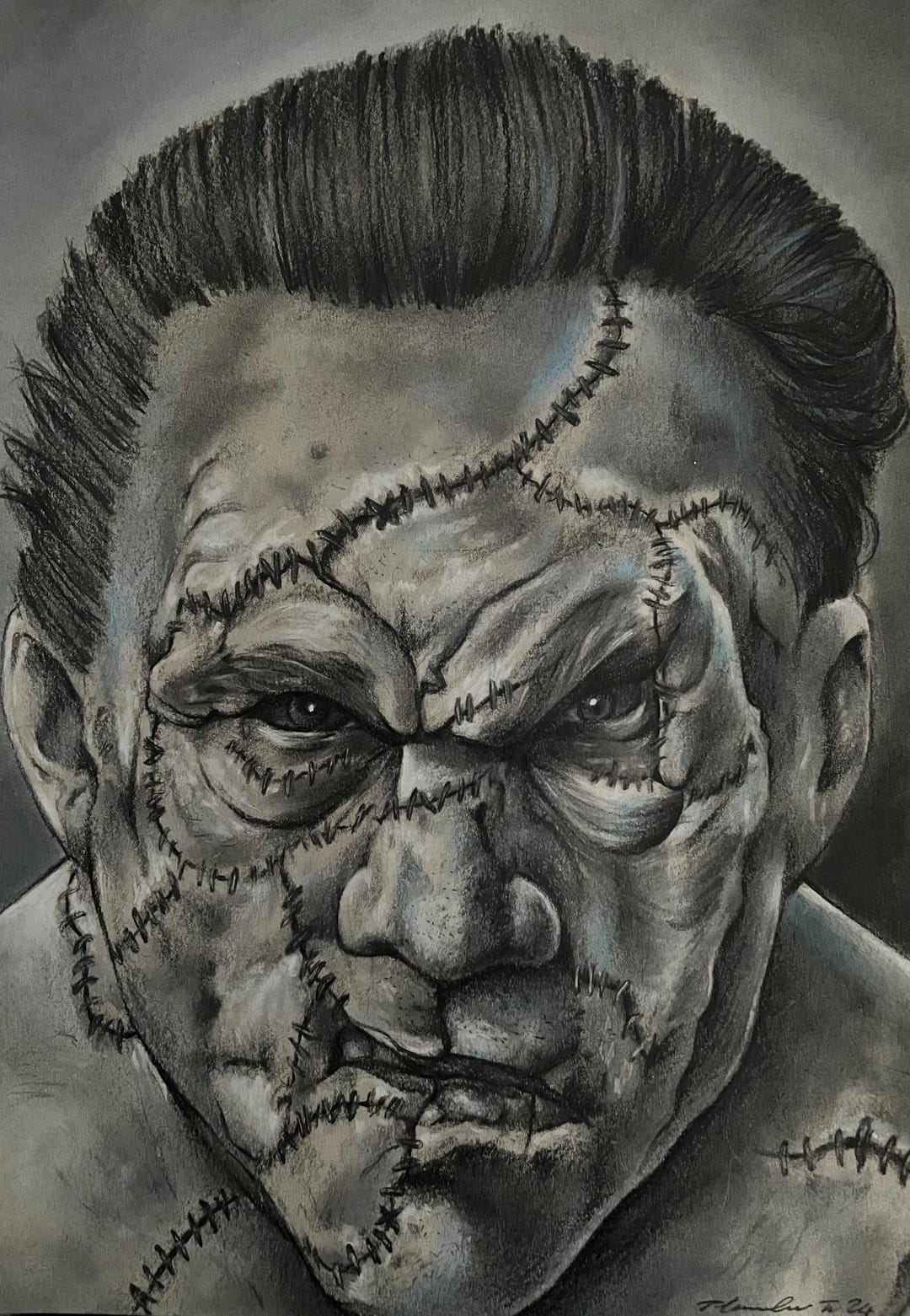 Leatherface Original Pencil Drawing Fan-art Signed . Uk A4 Size .winter ...